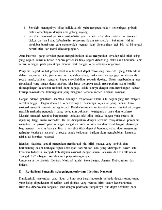 Pancasila sebagai karakter dan identitas bangsa | DOCX