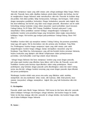 Pancasila sebagai karakter dan identitas bangsa | DOCX