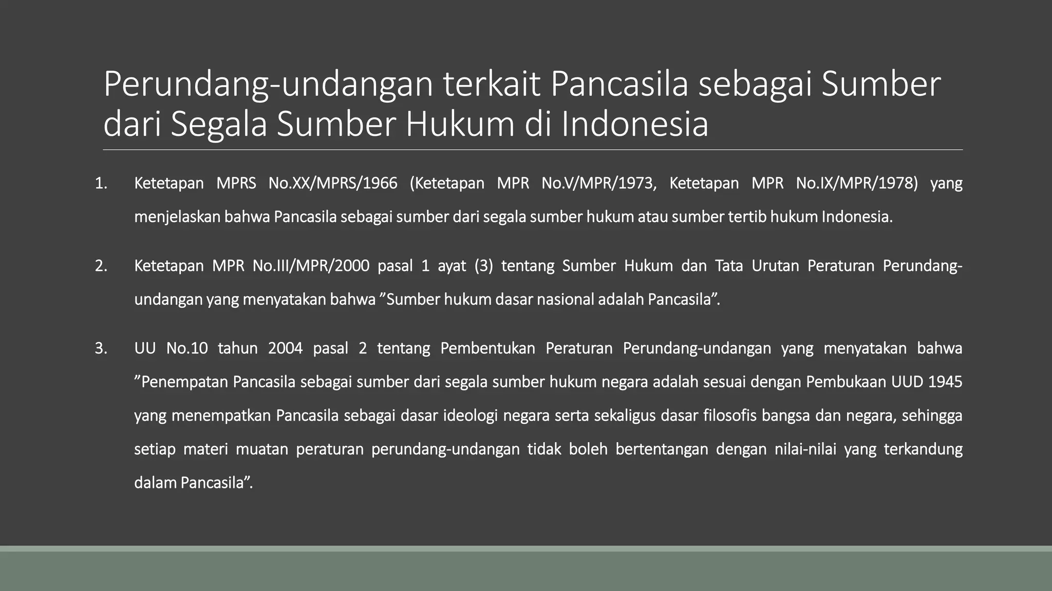 Pancasila sebagai sumber hukum dasar negara indonesia | PPTX