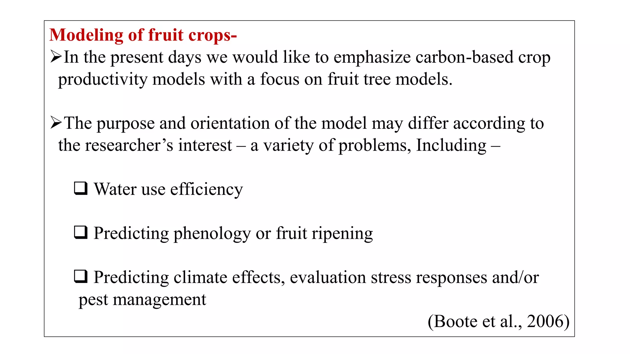 Advances in crop modeling-Panchaal B | PPTX