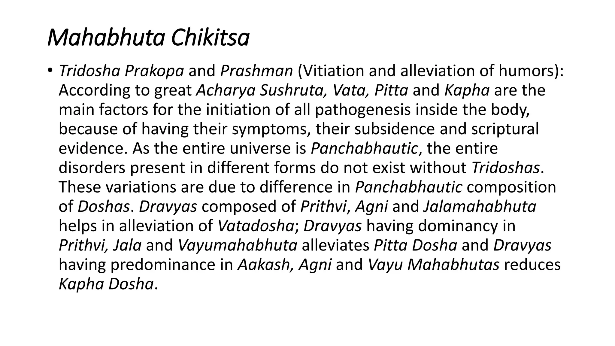 Pancha Mahabhuta PPT Dr. Sujit Kumar MD Kriya Sharira | PPTX