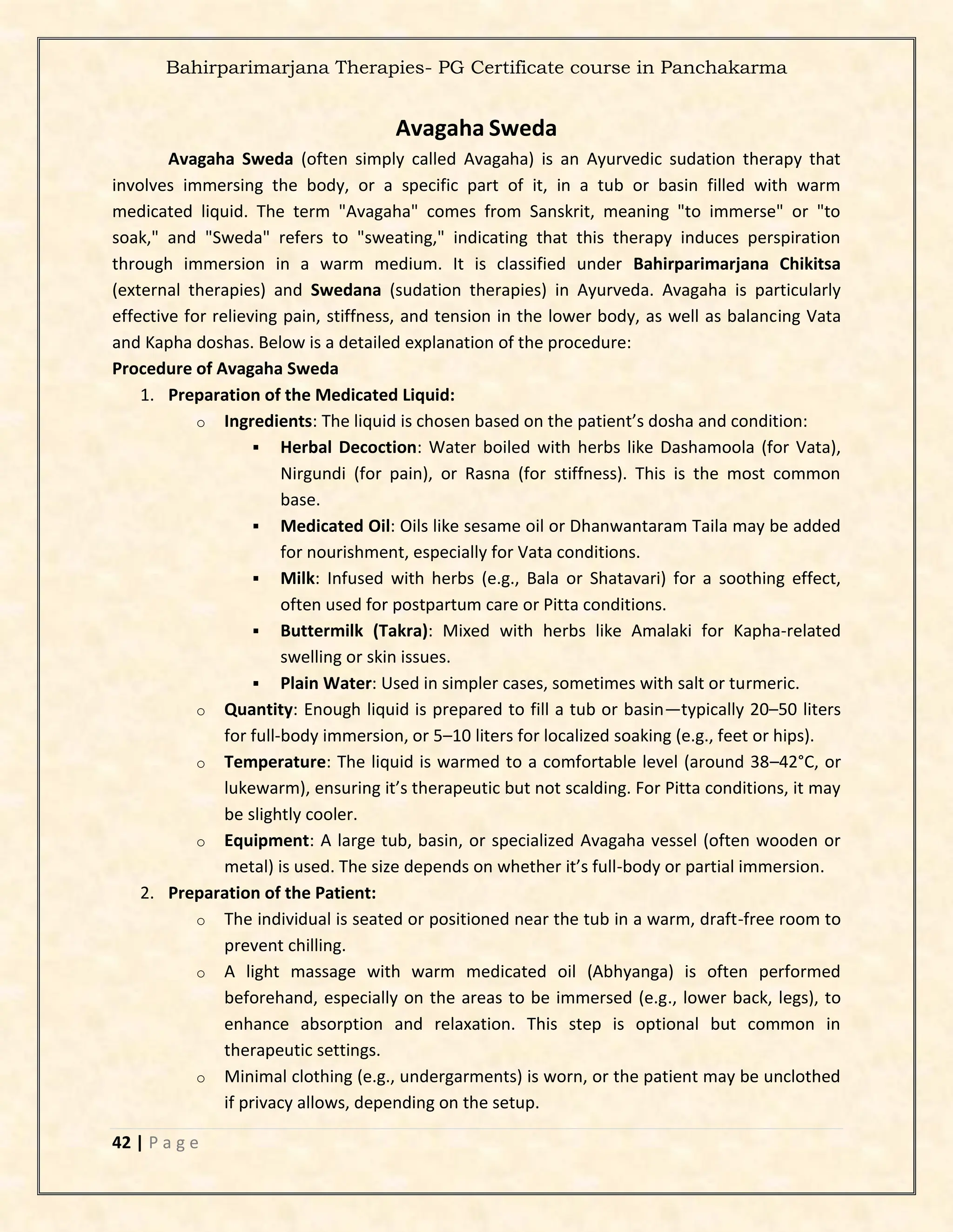 Bahirparimarjana Chikitsa ( External Therapies) | PDF