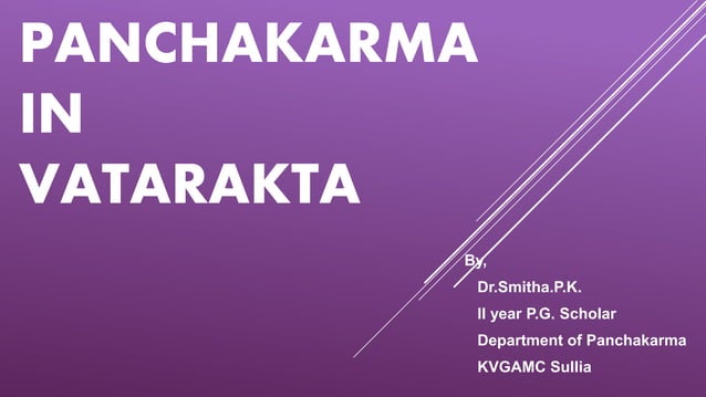 Panchakarma in vatarakta | PPTX | Hinduism | Religion & Spirituality