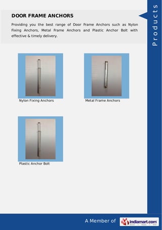 Anchor Bolts & Fastener by Panchal products | PDF