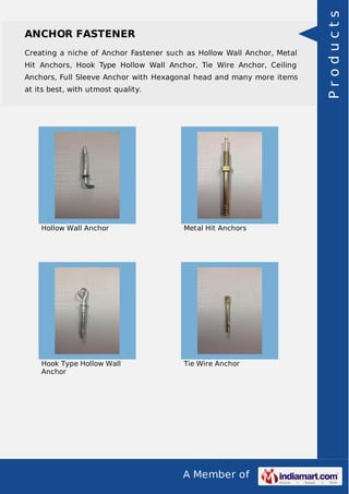 Anchor Bolts & Fastener by Panchal products | PDF