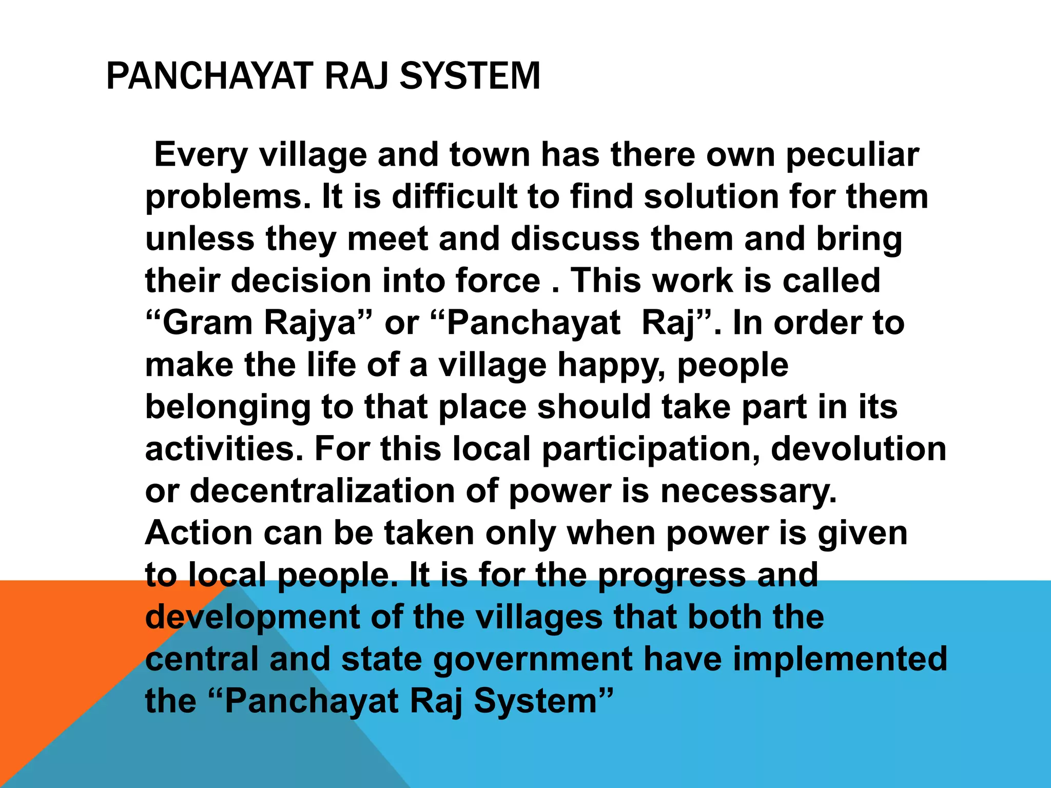 Panchayat System in India | PPTX