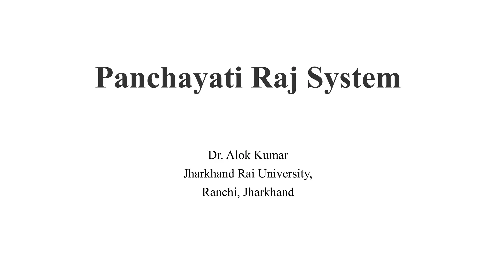 Panchayati raj system | PPT