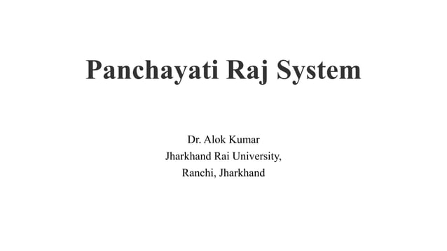 Panchayati raj system | PPT
