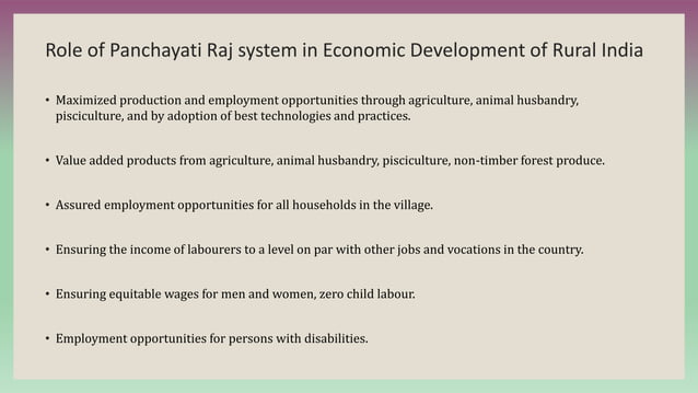 Panchayati Raj System.pptx | Agriculture | Industries