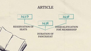 Panchayati raj system article (243 A -243 o) 73th amendment act 1992 | PPTX