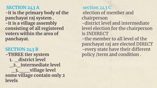 Panchayati raj system article (243 A -243 o) 73th amendment act 1992 | PPTX