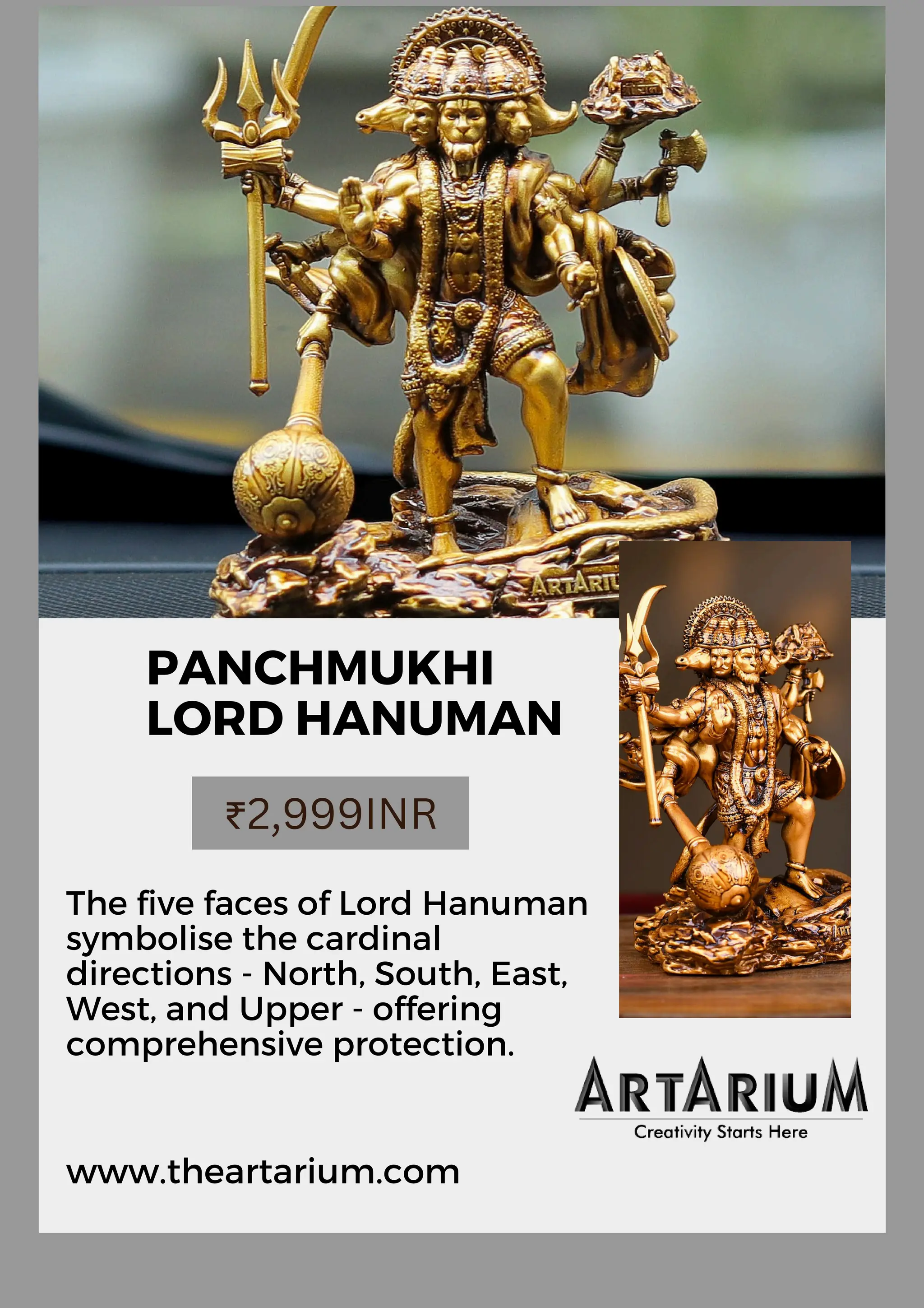 Standing Panchmukhi Lord Hanuman Car Dashboard Idol – theartarium | PDF