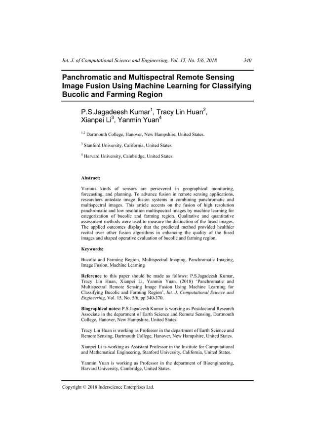 Panchromatic and Multispectral Remote Sensing Image Fusion Using ...