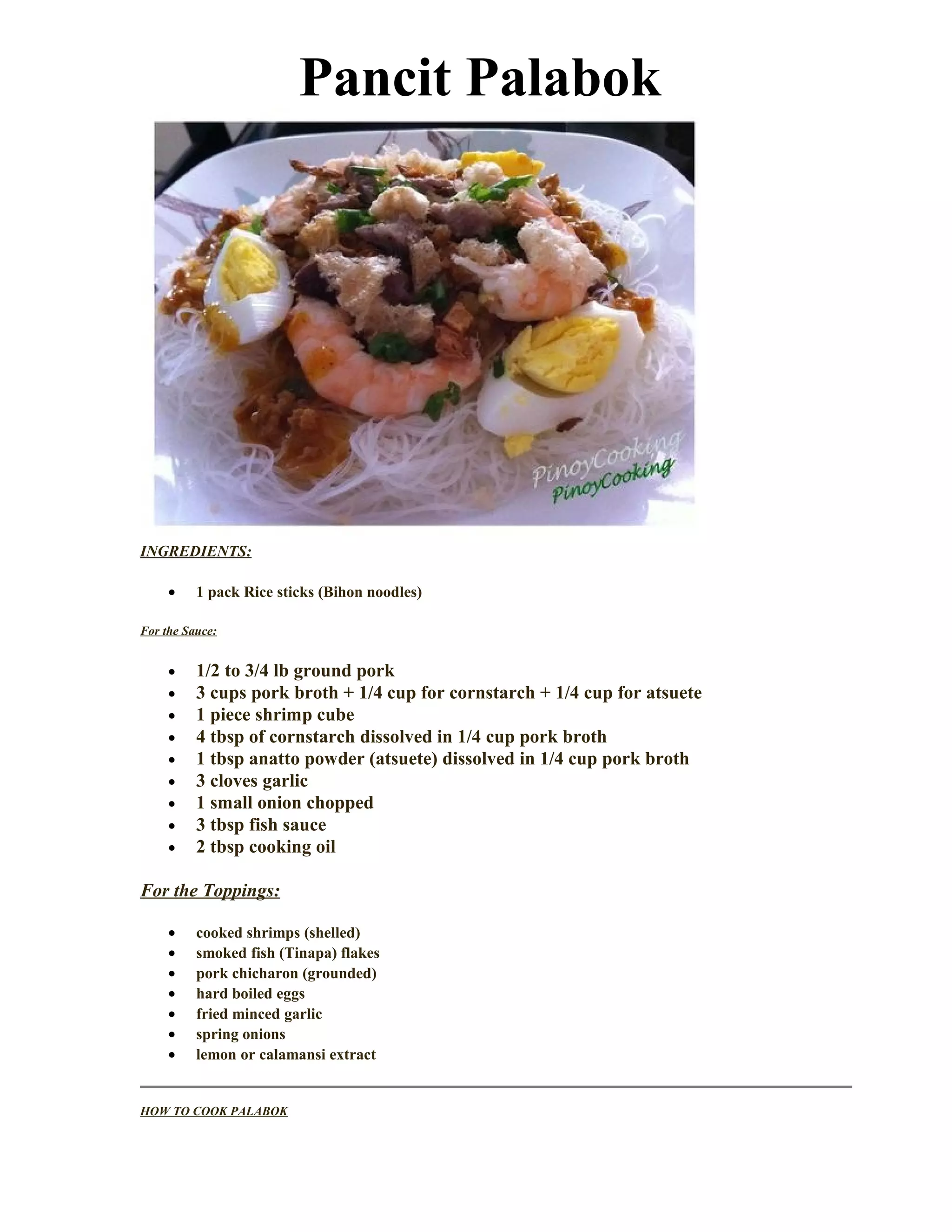 Pancit palabok | DOC