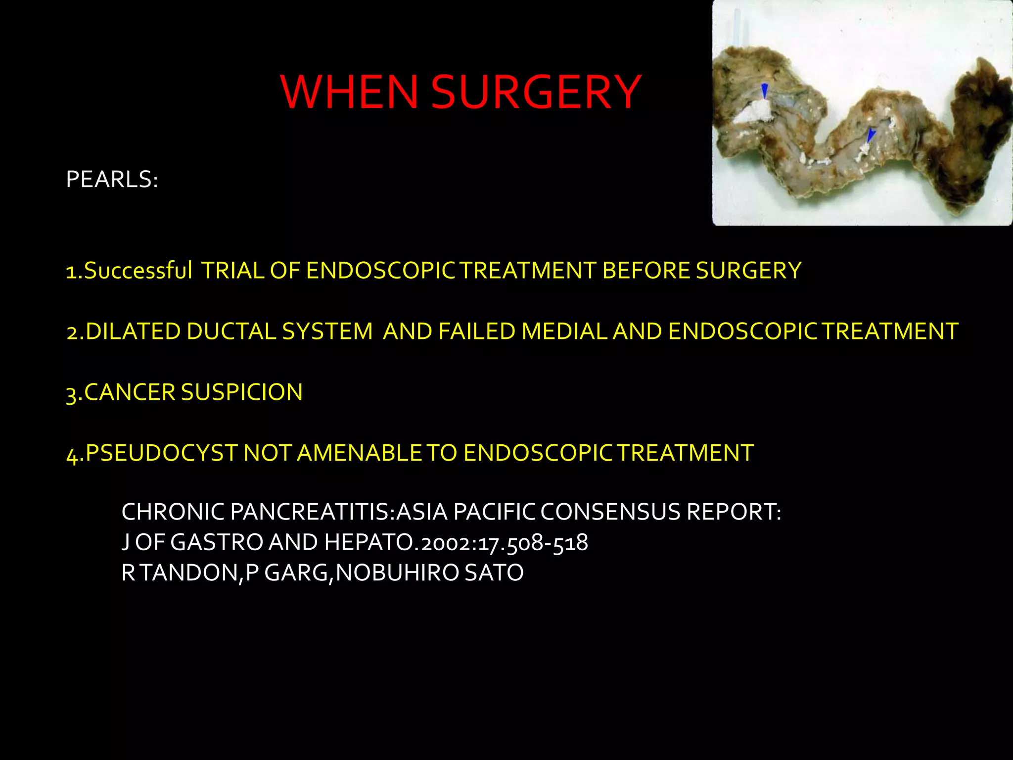 Endotherapy in Chronic Pancreatitis | PPTX