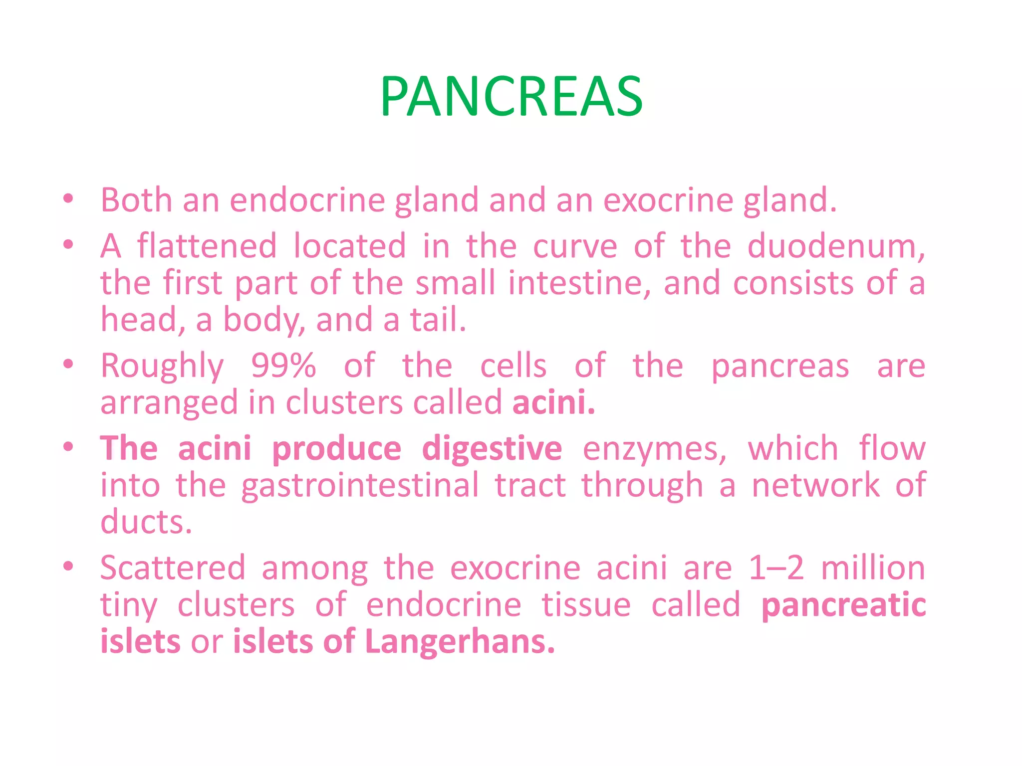 Pancreas - Secretion, Function and Regulation | PPTX