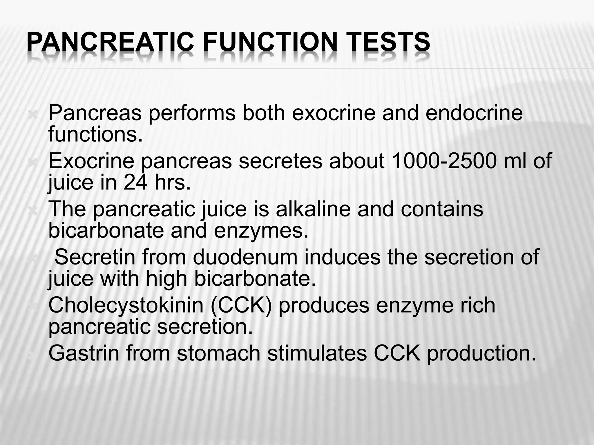 Tests for pancreatic and intestinal functions | PPT