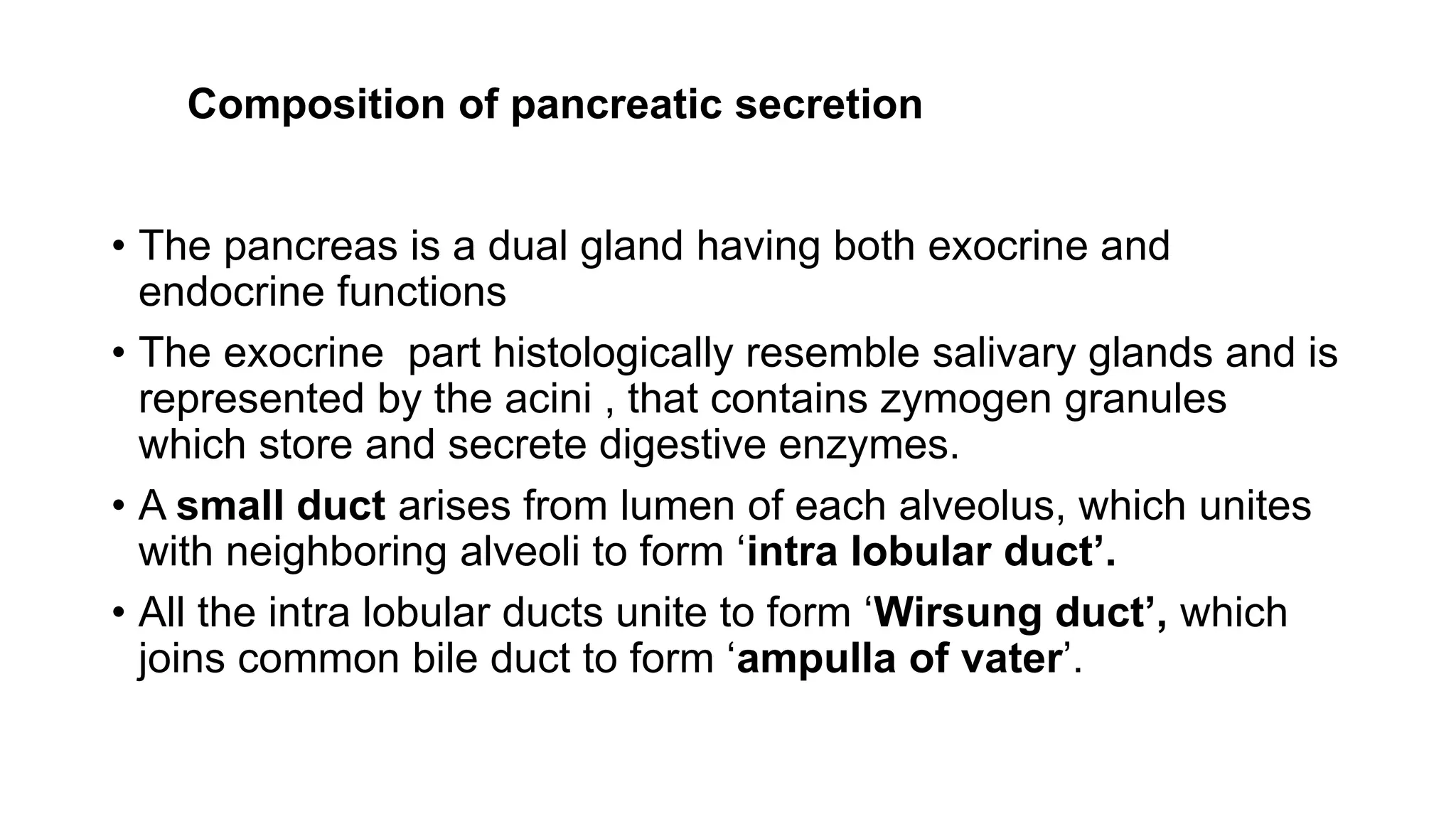 Pancreatic juice and functions PPT asha... | PDF