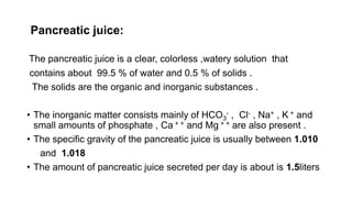 Pancreatic juice and functions PPT asha... | PDF