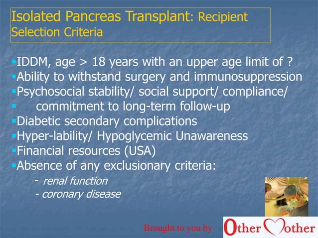 Pancreas transplantation | PPT | Endocrine and Metabolic Diseases ...