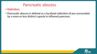 PANCREATIC ABSCESS PPTGi disorders bsc nursing | PPT