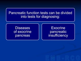 Pancreatic function tests | PPTX