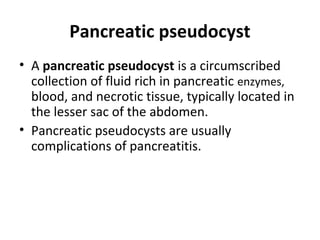 Pseudocyst Of Pancreas