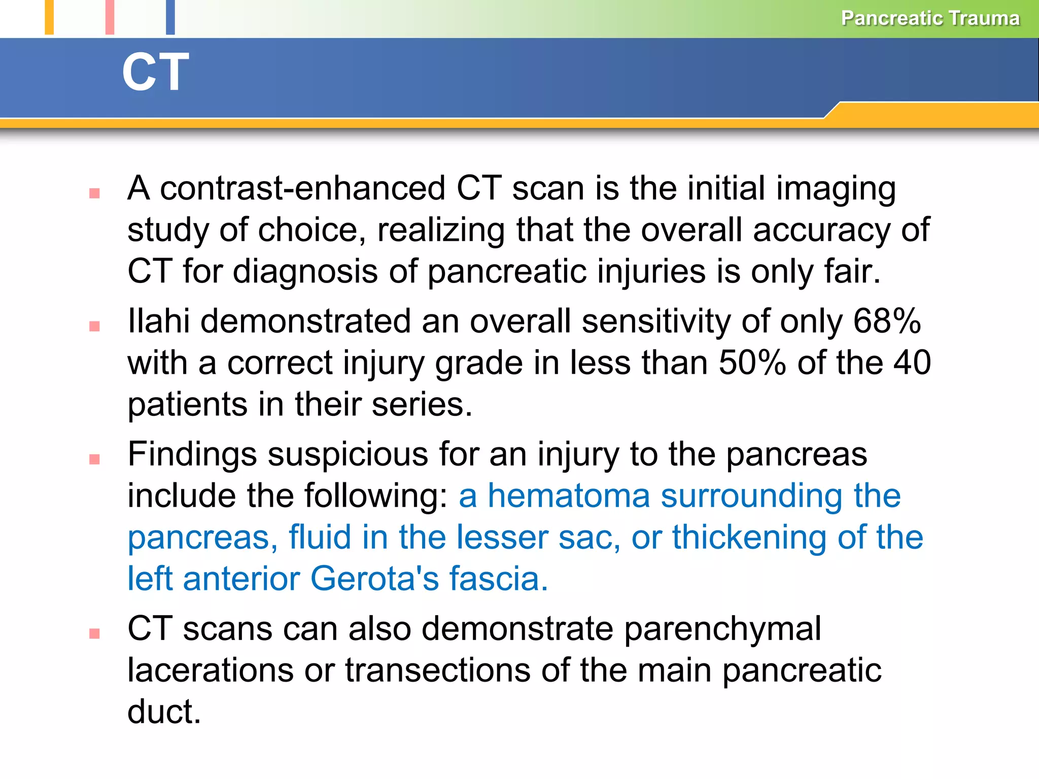 The Management of Pancreatic Trauma in the Modern Era | PPTX