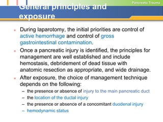 The Management of Pancreatic Trauma in the Modern Era | PPTX