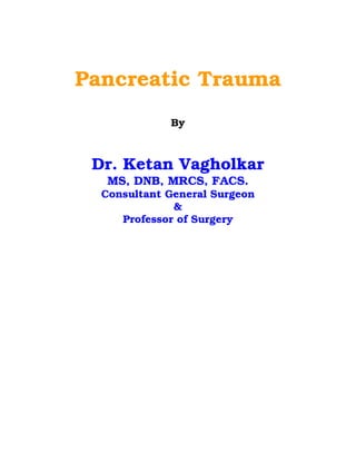 Pancreatic trauma | PDF