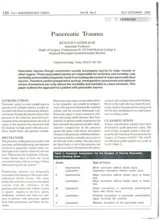 Pancreatic trauma | PDF