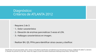 Pancreatitis aguda de origen biliar en el adulto | PPTX