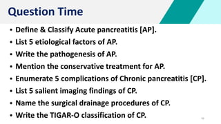Pancreatitis - Acute & Chronic - Types, C/F & Mgt | PDF