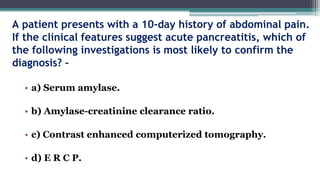Pancreatitis - Acute & Chronic - Types, C/F & Mgt | PDF
