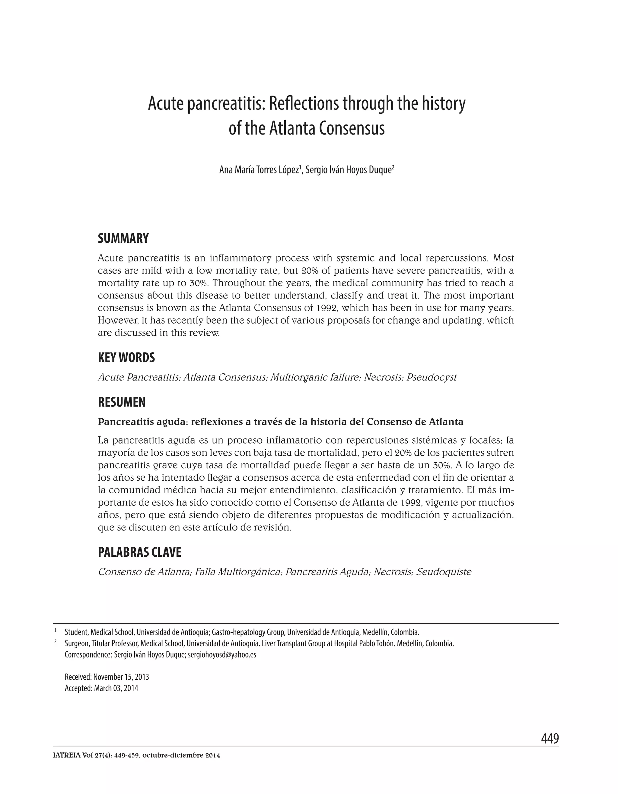 Pancreatitis atlanta | PDF