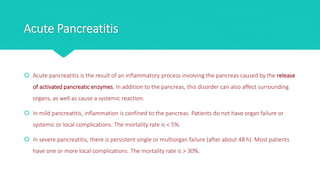 Pancreatitis - etiology, pathophysiology and nutrition | PPTX ...