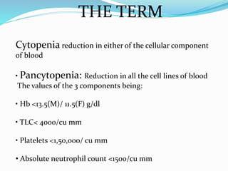 APPROACH TO PANCYTOPENIA | PPTX