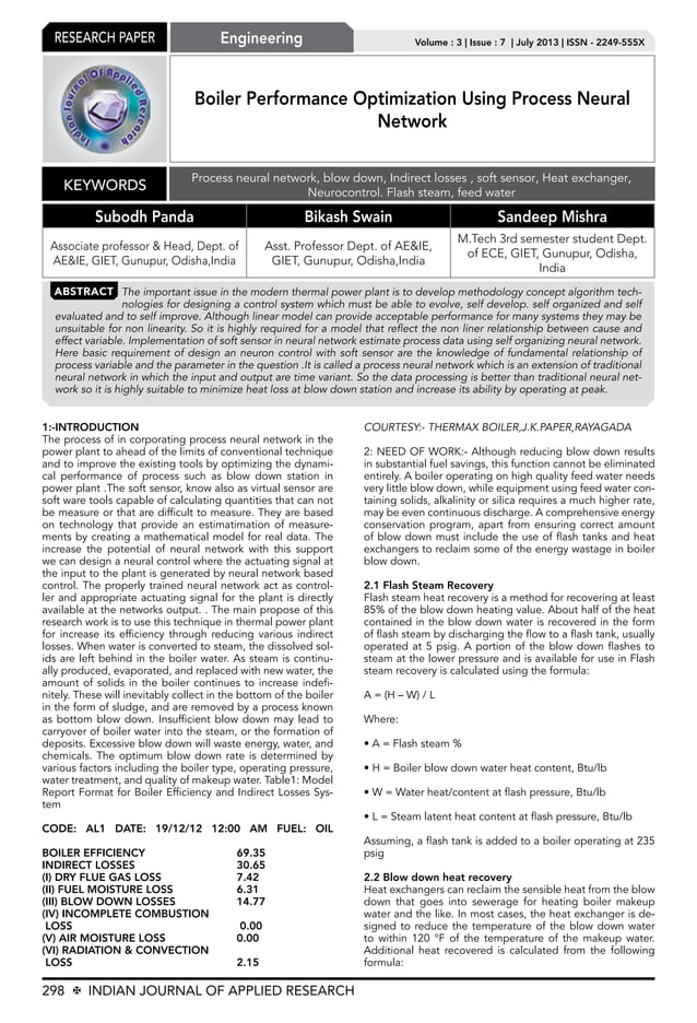 Boiler performance optimization using process neural network | PDF