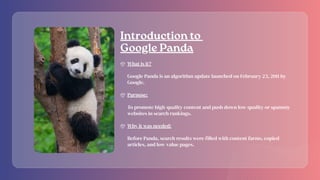 Panda Algorithm Presentation- for better understanding of SEO | PDF