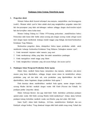 Pandangan islam tentang nikah beda agama | PDF