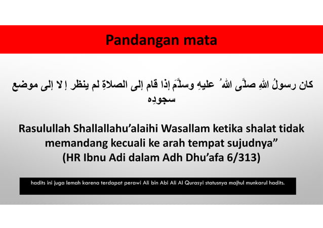 arah pandangan mata dalam shalat sesuai dengan hadits2 | PDF