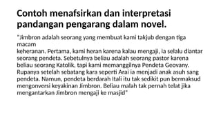 MAteri kelas XII : Pandangan Pengarang dalam Novel.pptx