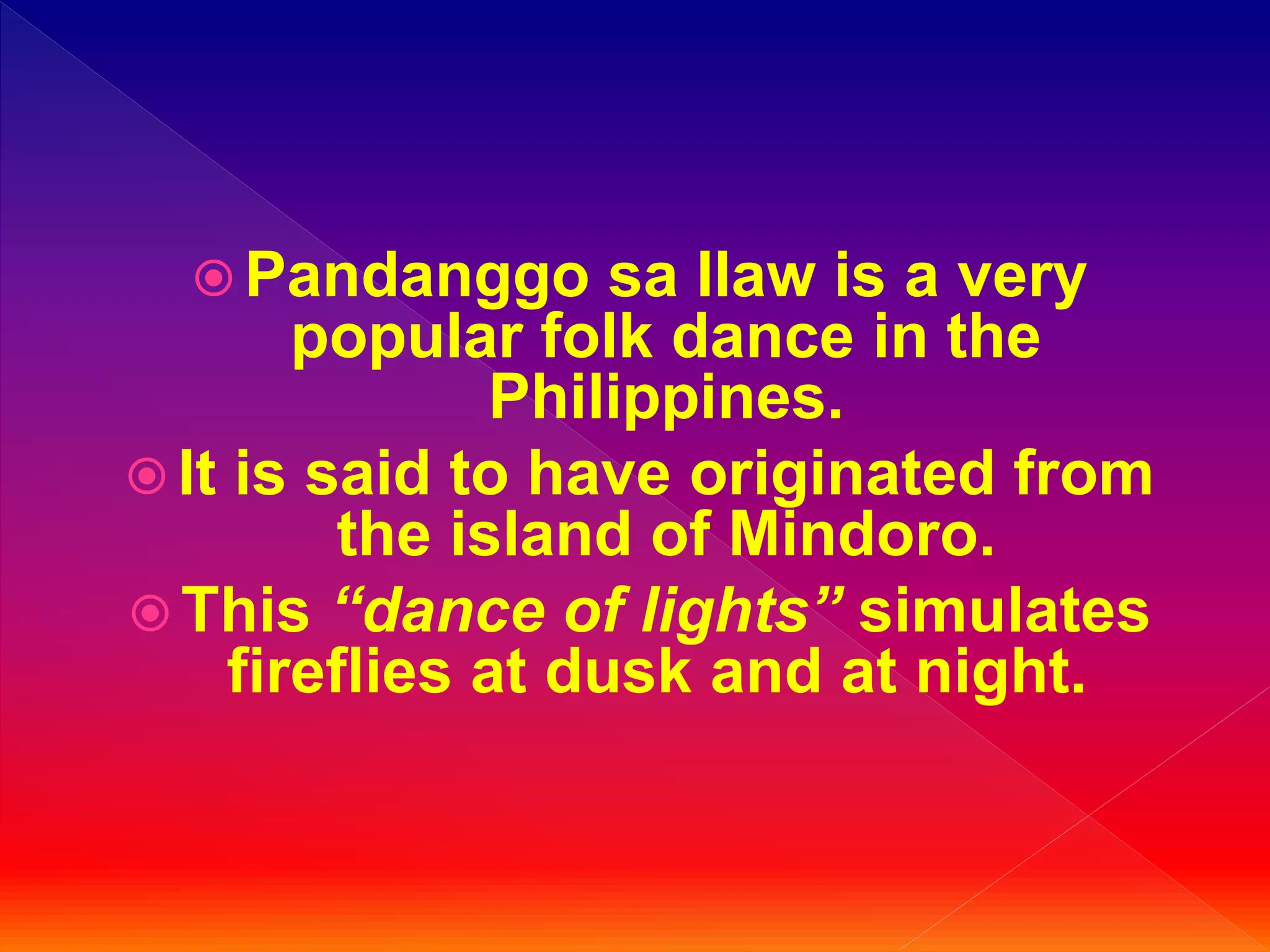 Pandanggo sa ilaw (Philippine Folk Dance) | PPTX