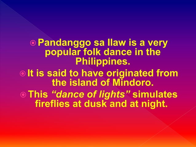 Pandanggo sa ilaw (Philippine Folk Dance) | PPTX