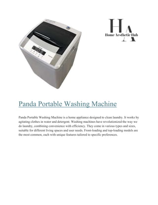 Panda Portable Washing Machine. Portable Washing Machine | DOCX