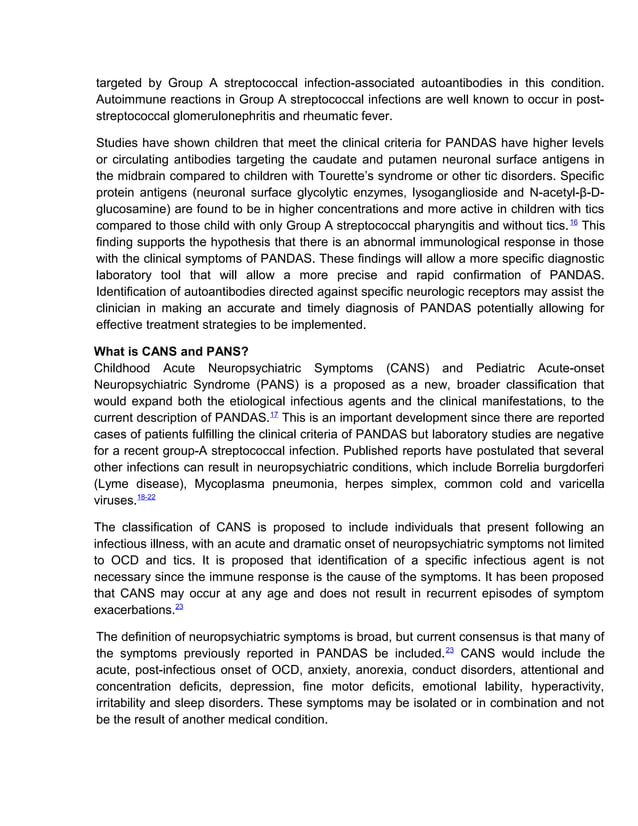 Pandas- Pediatric Pediatric Autoimmune Neuropsychiatric Disorders ...
