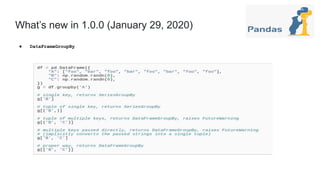 What’s new in Pandas v1.0? | PPT