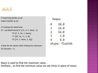 Presentation on Pandas in _ detail .pptx | Databases | Computer Software and Applications