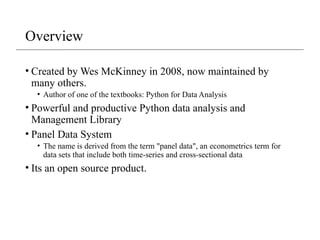 Pandas.pptx also for analysis of 2 d data | PPTX