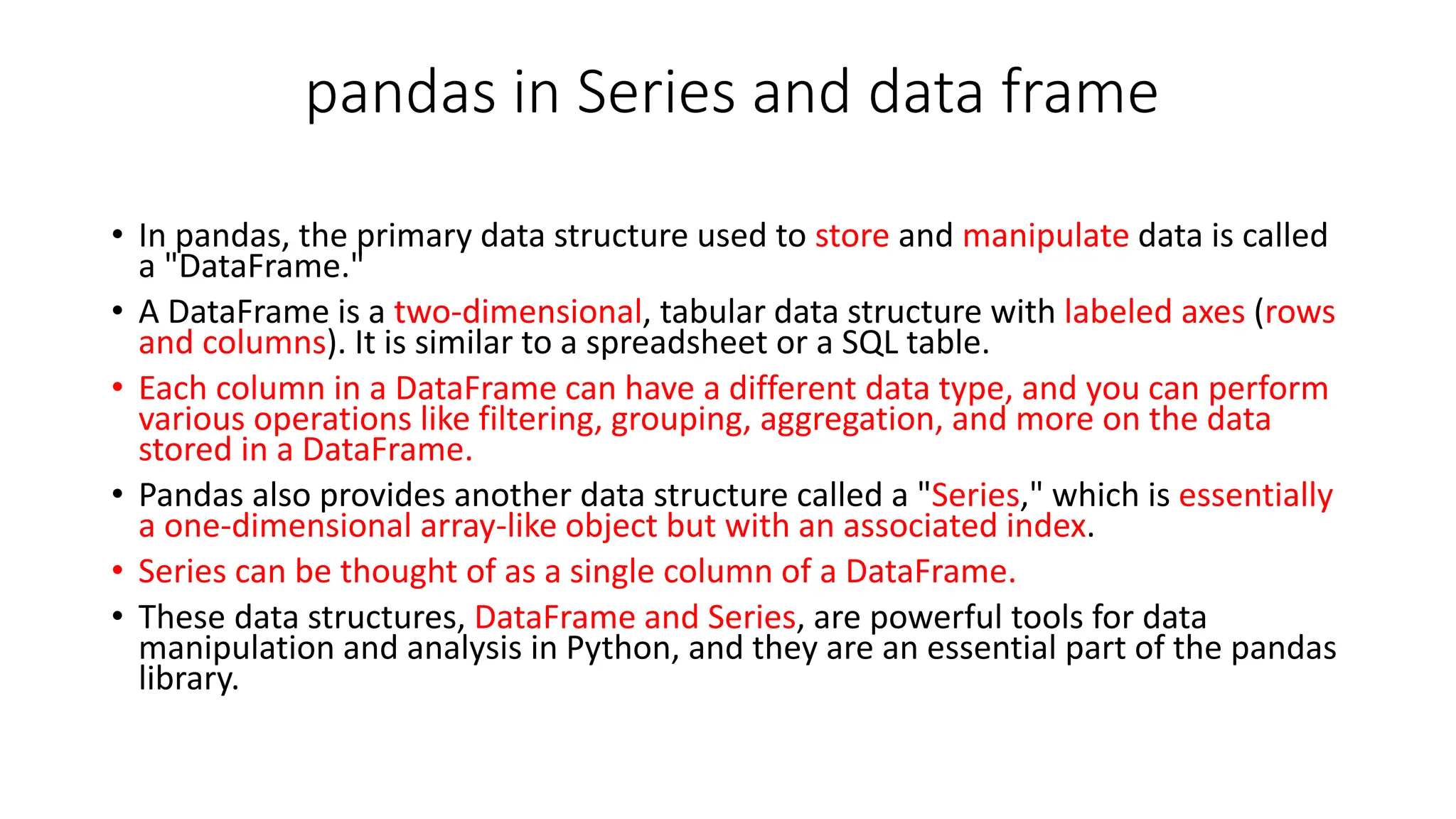 Pandas For Series And Dataframepptx 0534